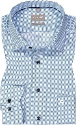 Olymp Lang&auml;rmeliges Businesshemd - - Shirts - Herren - Blau - 5XL