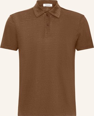 Sandro Sandro Leinen-Poloshirt braun