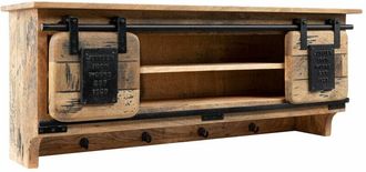 Massivmoebel24 Wandgarderobe Mango 115x30x45 natur lackiert railway 159