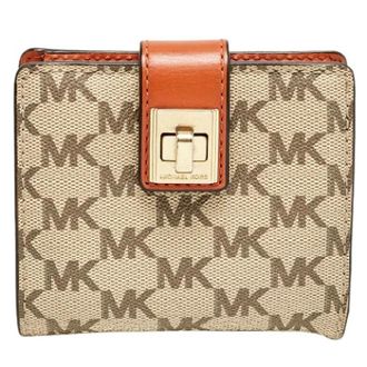 Michael Kors Portefeuille compact Natalie Pre-owned - Femme - Pre-owned - Beige - Taille: ONE Size