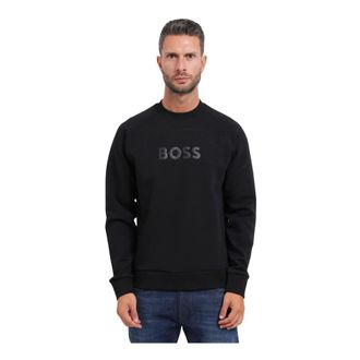 HUGO BOSS Homme, Sweatshirts et sweats &agrave; capuche, Noir, Taille: M SweaT-shirt Salbo Logo Ton sur Ton