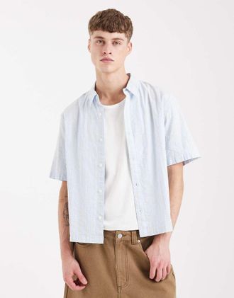 Levi's Lama - Kurz&auml;rmliges, kastiges Hemd in Blau gestreift