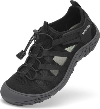 Saguaro Trekking Sandalen Damen Outdoor Sport Sandalen Rutschfest Atmungsaktiv Geschlossene Wandersandalen Dunkelschwarz 36 EU