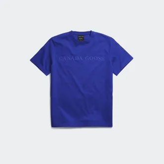 Canada Goose Vantage T-Shirt mit Stickerei (M&auml;nnlich, Azurite Blue, S)