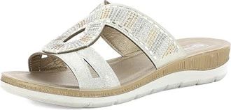 Inblu Femme Ciabatte Donna Con Motivo Incrociato Ricoperto Da Brillantini Bicolore, Plantare in Ecopelle Imbottito Multiprise &agrave; Bande, Glace, 39 EU