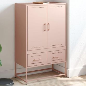 vidaXL Highboard Rosa 68x39x111,5 cm Kaltgewalzter Stahl - Vidaxl