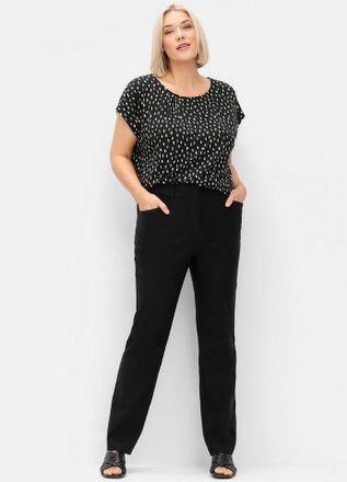 Sheego T-Shirt Kurzarmshirt Kurzarm mit Minimal-Alloverdruck