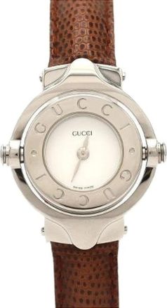 Gucci Pre-owned Turnface Stainless Steel Quartz - Femme - Pre-owned - Blanc - Taille: ONE Size