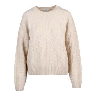 Ballantyne Pullover mit Zopfmuster und Rundhalsausschnitt - - Knitwear - Damen - Beige - M