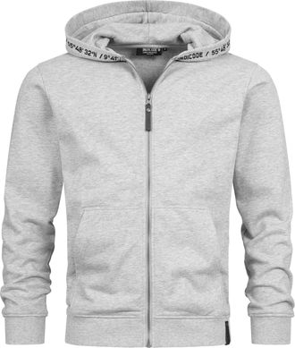 Indicode Herren INMobil Kapuzensweatjacke | Hoodie Kapuzenpullover Pulli für Männer Lt Grey Mix, S