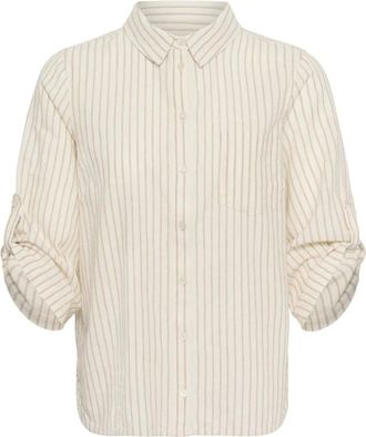 Part Two Femme, Blouses et Chemises, Beige, Taille: 38 FR Striped Shirt