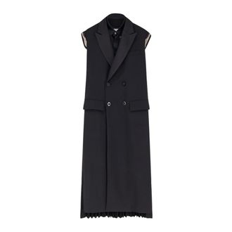sacai Femme, Robes, Noir, Taille: 40 FR Wool Blend Blazer Dress
