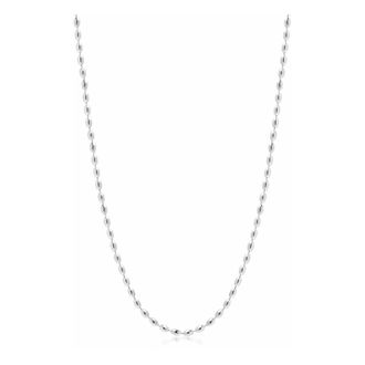 Nialaya Homme, Accessoires, Gris, Taille: M Silver Beaded Chain Necklace