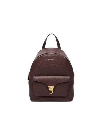 Coccinelle Womens Backpack Berry Bovine Leather Bags - Backpacks