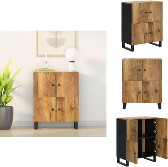 vidaXL Vidaxl - Buffet avec 4 portes 60x33x75 cm bois massif de manguier - Buffet - Meuble De Rangement - Commode - Bois Massif - Manguier
