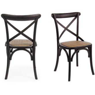 Hellin Hellin - Chaises bistrot en rotin (lot de 2) - estaminet
