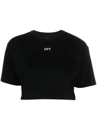 Off-white T-shirt de recadrage de tampon blanc off