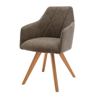 Norrwood home24 Armlehnenstuhl Oliveira 57 x 85 x 62cm Braun/Cappuccino Drehbar