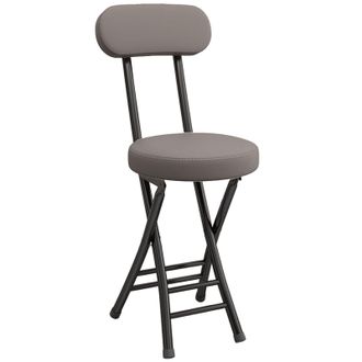 Generic Klapphocker Faltbar 4cm Dickes Sitzkissen Aus PU-Leder Rahmen Aus Kohlefaser Klappstuhl Bis 110 Kg Hocker Klappbar f&uuml;r K&uuml;che, Esszimmer, Innen- und Au