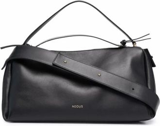 Neous Femme, Sacs, Noir, Taille: ONE Size Sac &agrave; bandouli&egrave;re en cuir noir