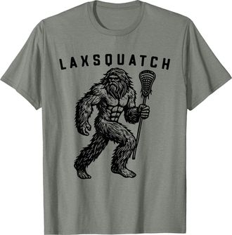 Giant Step Design Co. LaxSquatch! Vintage Sasquatch Lacrosse Player Funny Lax T-Shirt