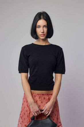 Ganni Sheer Cotton Back Tie Top