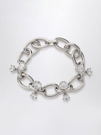 Panconesi Bracelet Constellation en laiton argent&eacute; avec zircons et charmes