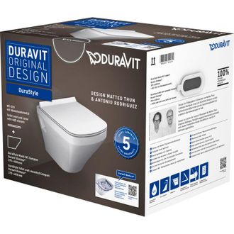 Duravit Duravit - DuraStyle Compact Wand-WC Rimless Set, 45710900A1