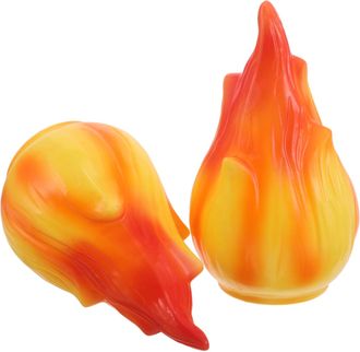 Supvox 2stücke Solarflammen Lampenschirme Ersatz Aus Kunststoff Für Außenbeleuchtung Erdspießleuchten Flammig Nächtlicher Atmosphäre Gartendekoration