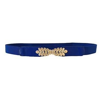 Generic Ceinture en cuir brillant pour femme - Tendance - Acc&egrave;s fin - Ceinture fine pour femme, bleu, taille unique