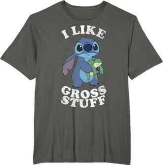 Disney Lilo & Stitch I Like Gross Stuff Stitch And Frog T-Shirt