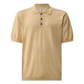 C.P. Company C.p. Company, Homme, Tops, Beige, Taille: M Pull Polo Manches Courtes en Coton Sea Island