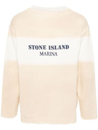 Stone Island pull en coton &agrave; logo imprim&eacute; - Tons neutres