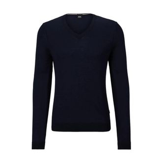 HUGO BOSS V-Ausschnitt Strickpullover - - Knitwear - Herren - Blau - M
