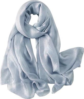 Lina & Lily Foulard Châle Étole Femme Mariage en Tissu Brillant Léger (Bleu Clair)