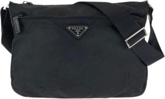 Prada Sac bandouli&egrave;re Pre-owned en nylon Tessuto avec logo triangulaire - Femme - Pre-owned - Noir - Taille: ONE Size