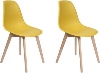 The Home Deco Factory Chaise Scandinave Coque Moutarde - Lot De 2