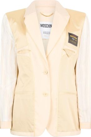 Moschino Femme, Vestes, Beige, Taille: 38 FR Veste &agrave; revers crant&eacute;s