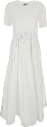 Herno Femme, Robes, Blanc, Taille: 38 FR Robe en maille &agrave; effet glamour et taffetas techno