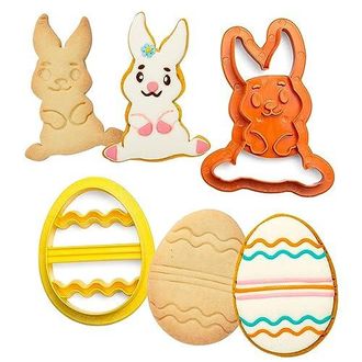 Decora COD. 0255060 KIT 2 EMPORTE-PI&Egrave;CES EN PLASTIQUE LAPIN ET OEUF D&Eacute;COR&Eacute;