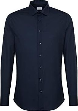 Seidensticker Chemise business homme Seidensticker - coupe slim - sans repassage - col Kent - manches longues - 100 % coton