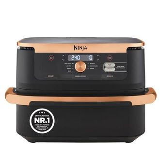 Ninja Foodi FlexDrawer Dual Zone Hei&szlig;luftfritteuse, Air fryer mit 10,4-Fach und herausnehmbarem Trenner, Antihaftbeschichtung, sp&uuml;lmaschinenfester Korb, 7-i