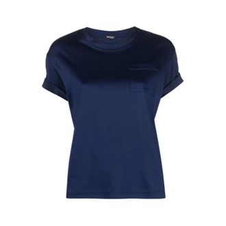Kiton Patch-Pocket Baumwoll-T-Shirt - - Tops - Damen - Blau - S