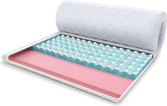 FDM Topper 180x200 cm Matratzenauflage mit RavineBlue-Schaum 8cm Schoner Visco H2 H4