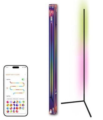 Osram Matter over Wifi Floor Corner LED Stehleuchte 1400mm, 14W, RGBW, 2700-6500K, WiFi, Fernbedienung, Schwarz, Ambientlicht