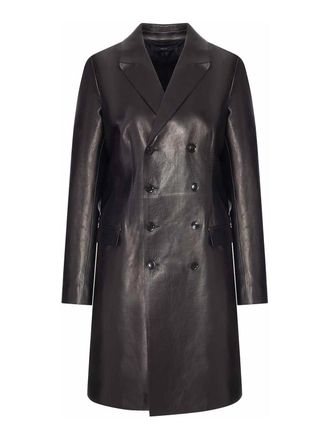 Tom Ford Manteau En Cuir - Noir
