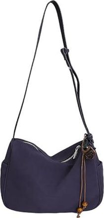Generic Sac à bandoulière en daim synthétique pour femme avec pendentif, grande capacité pour lécole, les voyages quotidiens, violet, 290.00x190.00x120.00mm