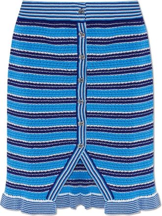 Ganni Femme, Jupes, Bleu, Taille: 36 FR Ruffled Skirt