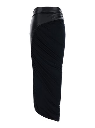 Andamane Womens Skirt Ursula Black Ecoleather Viscose