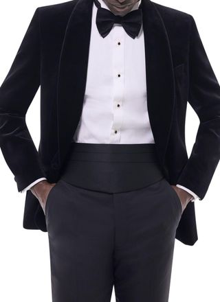 Fursac Veste de smoking ajust&eacute;e en velours - Taille 46 - Homme